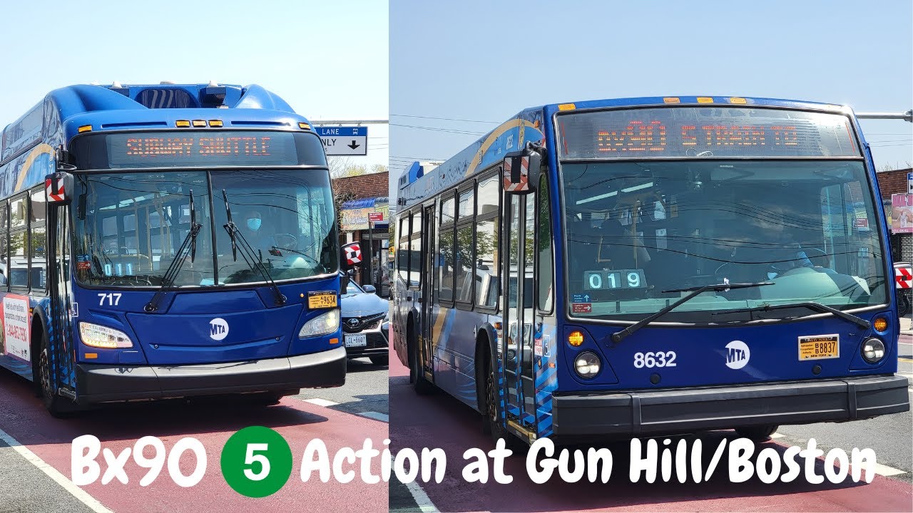 MTA Bx90 Shuttle Bus Action at Gun Hill Road/Boston Road - YouTube
