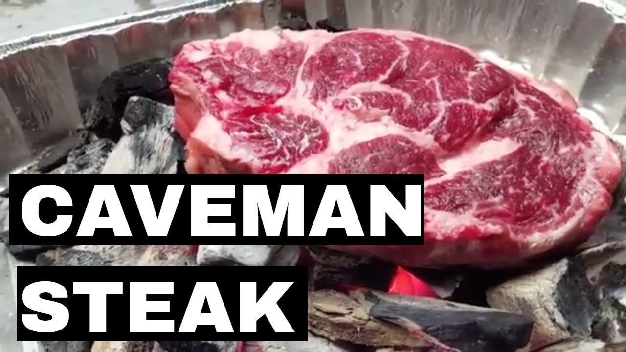 Caveman Steak on Charcoal (Dirty Steak) - YouTube