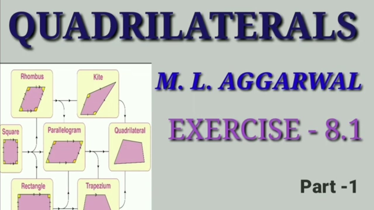 QUADRILATERAL !! M.L. AGGARWAL !! EXERCISE - 8.1 !! PART -1 !! - YouTube