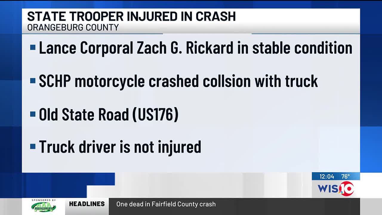 State trooper injured in Orangeburg County motorcycle crash - YouTube