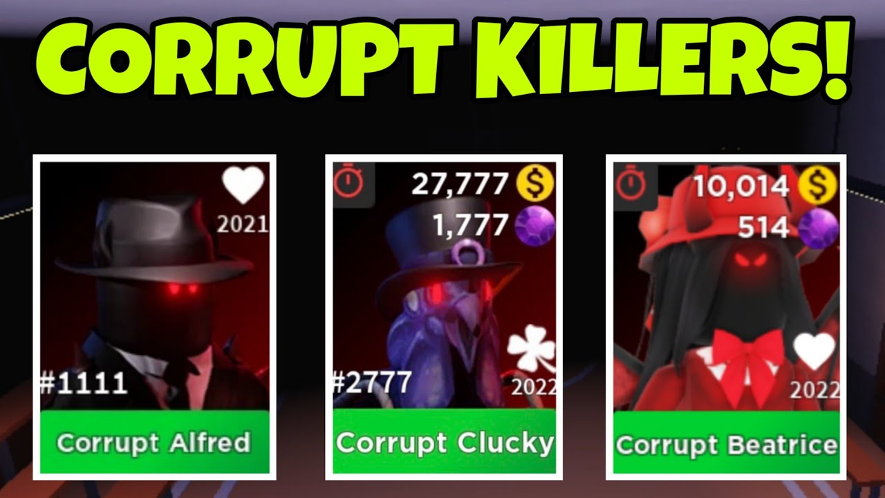 ALL CORRUPT KILLERS VALUE | Survive the killer - YouTube