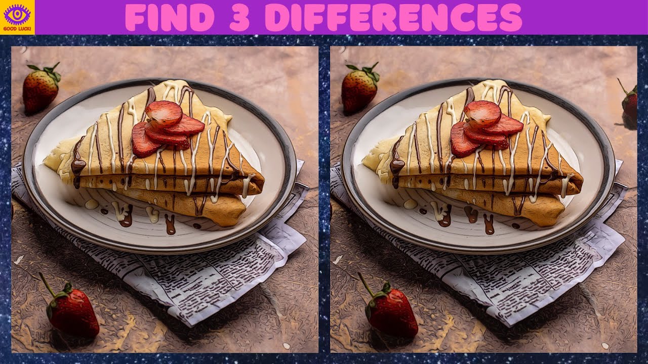 【Find the Difference】Brain Game Puzzle "Crêpes" 95 - YouTube