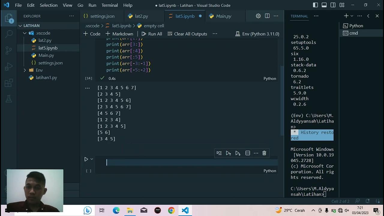 Belajar Numpyslicing Array Youtube