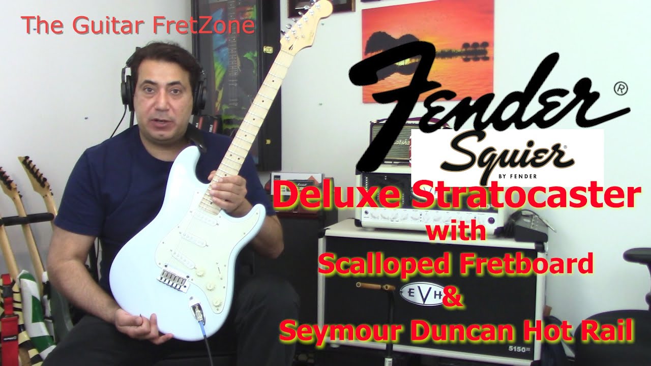 Fender Squier Deluxe Stratocaster Review/Demo-Modified w/ Scalloped ...