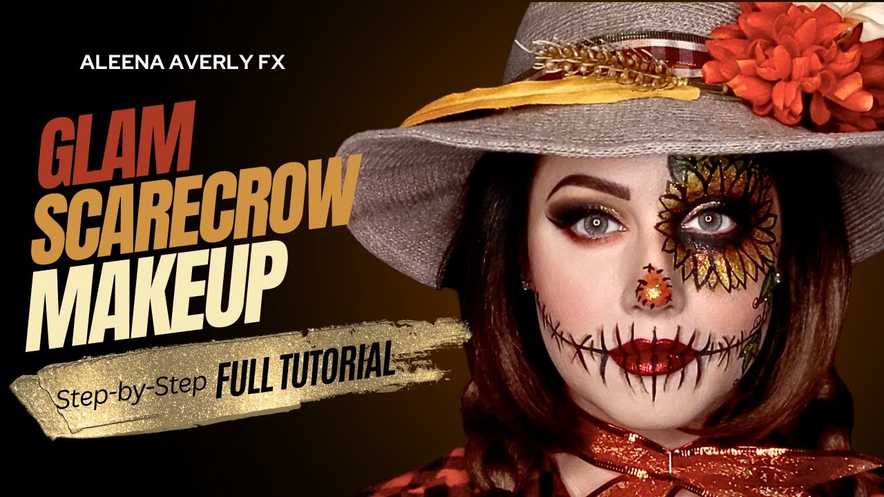 EASY Glittery Glam Scarecrow Makeup Tutorial - YouTube