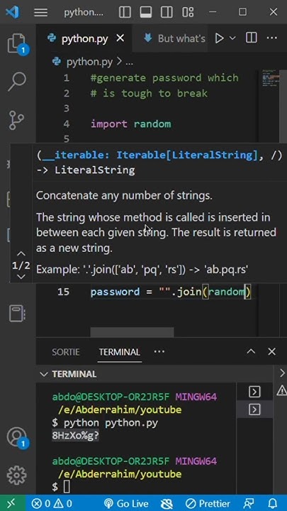 Python Password Generator | Get unhackable passwords with just 8 lines of python #shorts #hacker ...