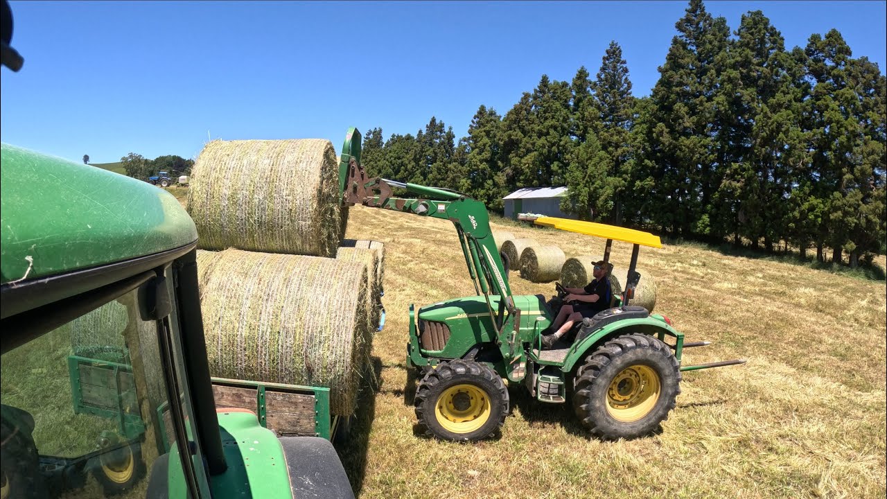We decided to buy in a few bales, Carting bales - YouTube