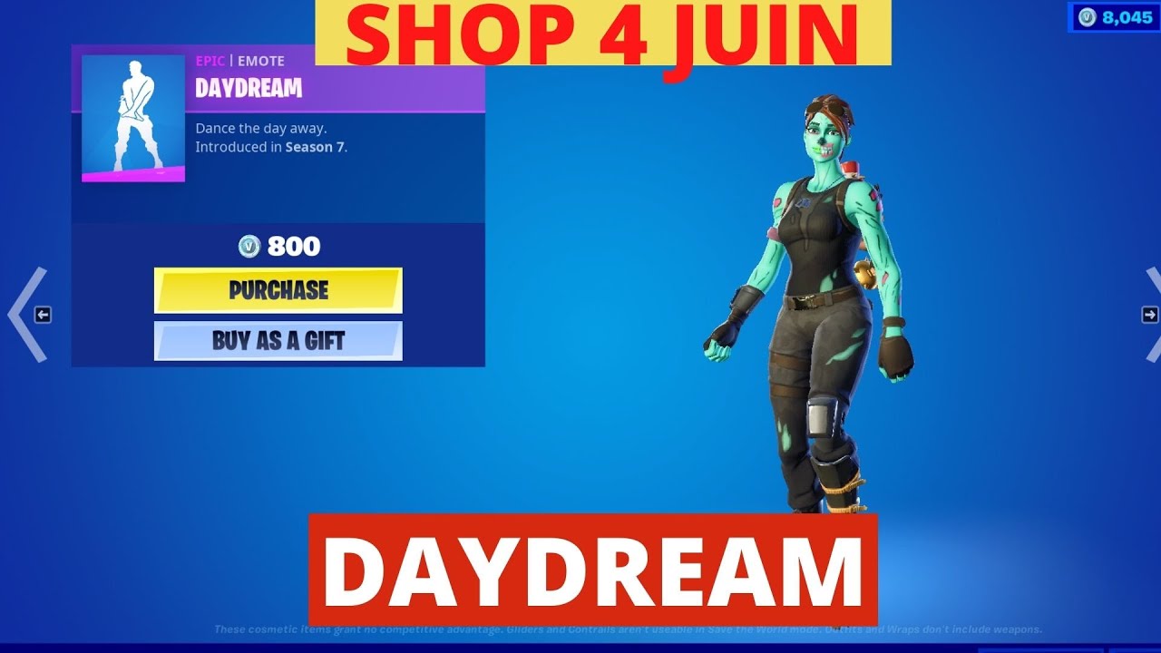 *NEW* DAYDREAM FORTNITE EMOTE BOUTIQUE 4 JUIN FORTNITE BATTLE ROYAL ...