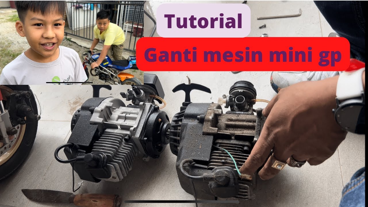 Ganti mesin mini gp - YouTube