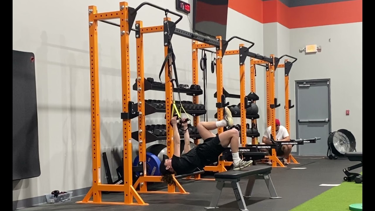 TRX Inverted 1-Leg Hamstring Curl - YouTube