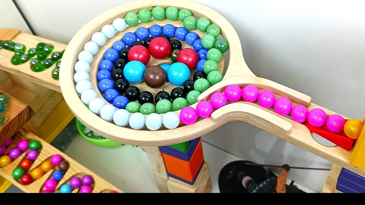 Marble Run ASMR ☆ New Wooden Wave Slope ＆ Colorful Marbles ♪ - YouTube