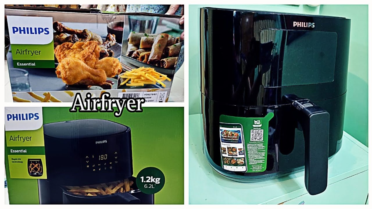 Unboxing my new air fryer 1.2 kg Philips // Philips Air Fryer HD 9270 ...