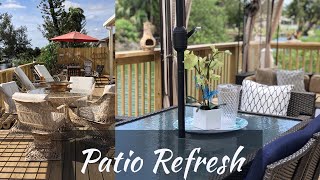 OUTDOOR PATIO REVEAL | HOW I STYLED MY MOM PATIO WITH THRIFT STORE FURNITURE