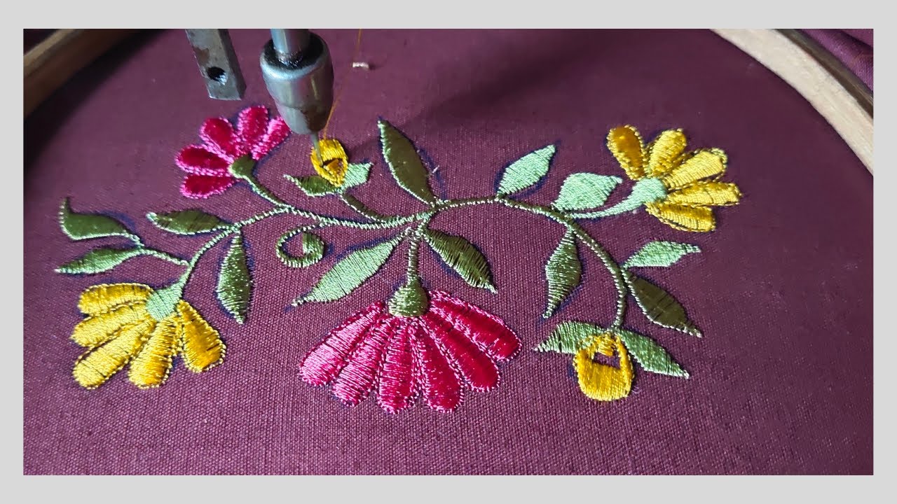 Beautiful machine embroidery work on dress | needle magic - embroidery ...