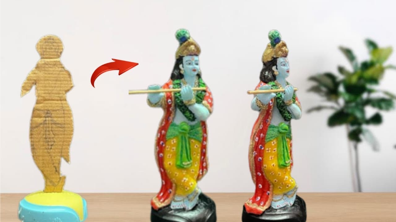 Krishna making at home | Krishna easy making | Krishna sculpture idea ...