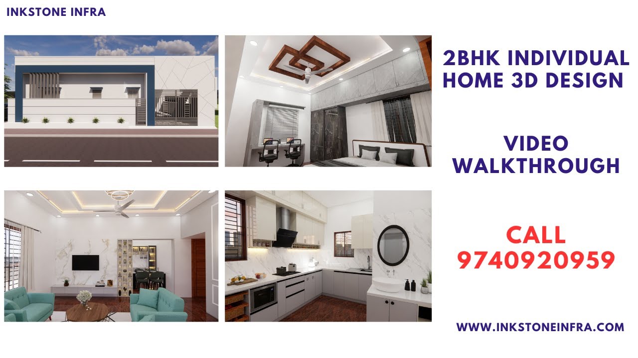 2BHK Individual Home 3D Design Video Walkthrough, Elevation, Interior ...