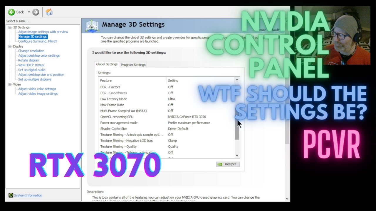 PCVR / Steam VR- What should Nvidia Control Panel be set to? What do YOU do? Quest 2 virtual ...