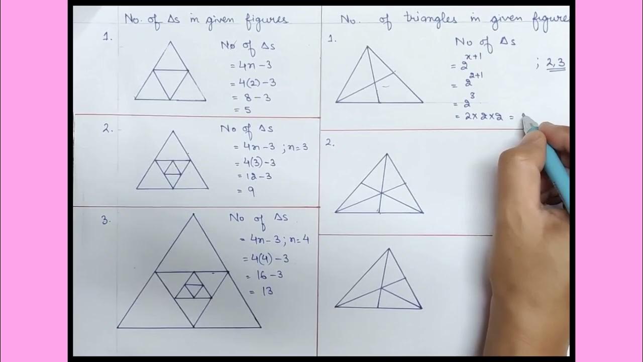 Count the number of triangles in given figures (part 5) - YouTube