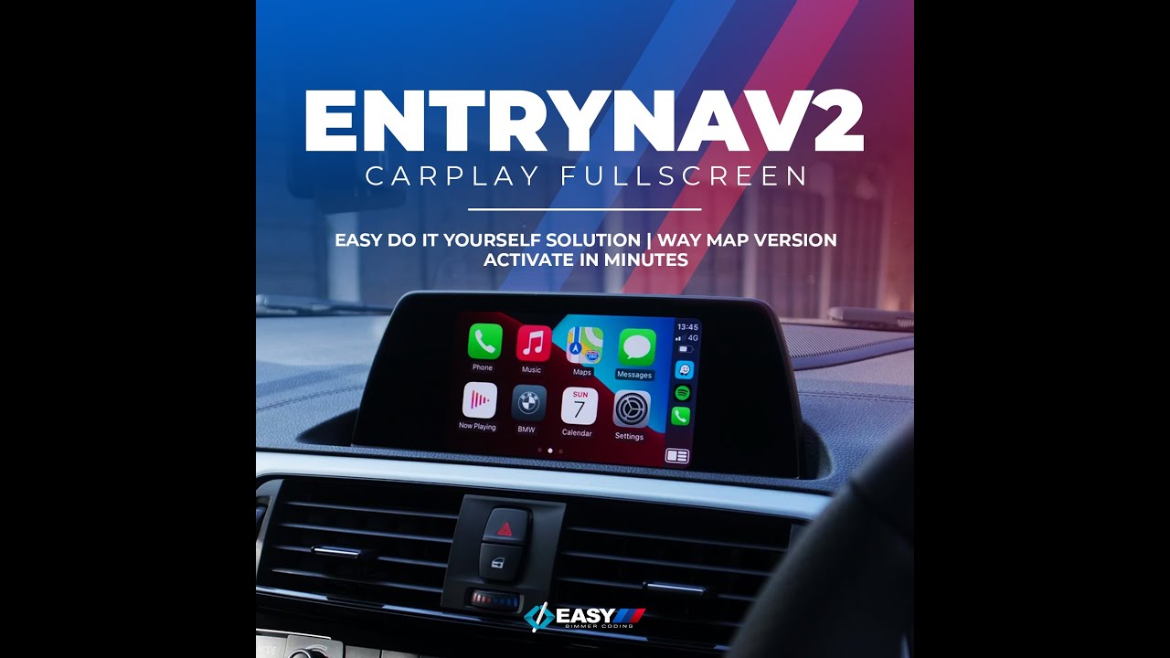 BMW EntryNav2 Apple Carplay Activation + Apple CarPlay Fullscreen Enabled WAY Navigation X1 X2 ...