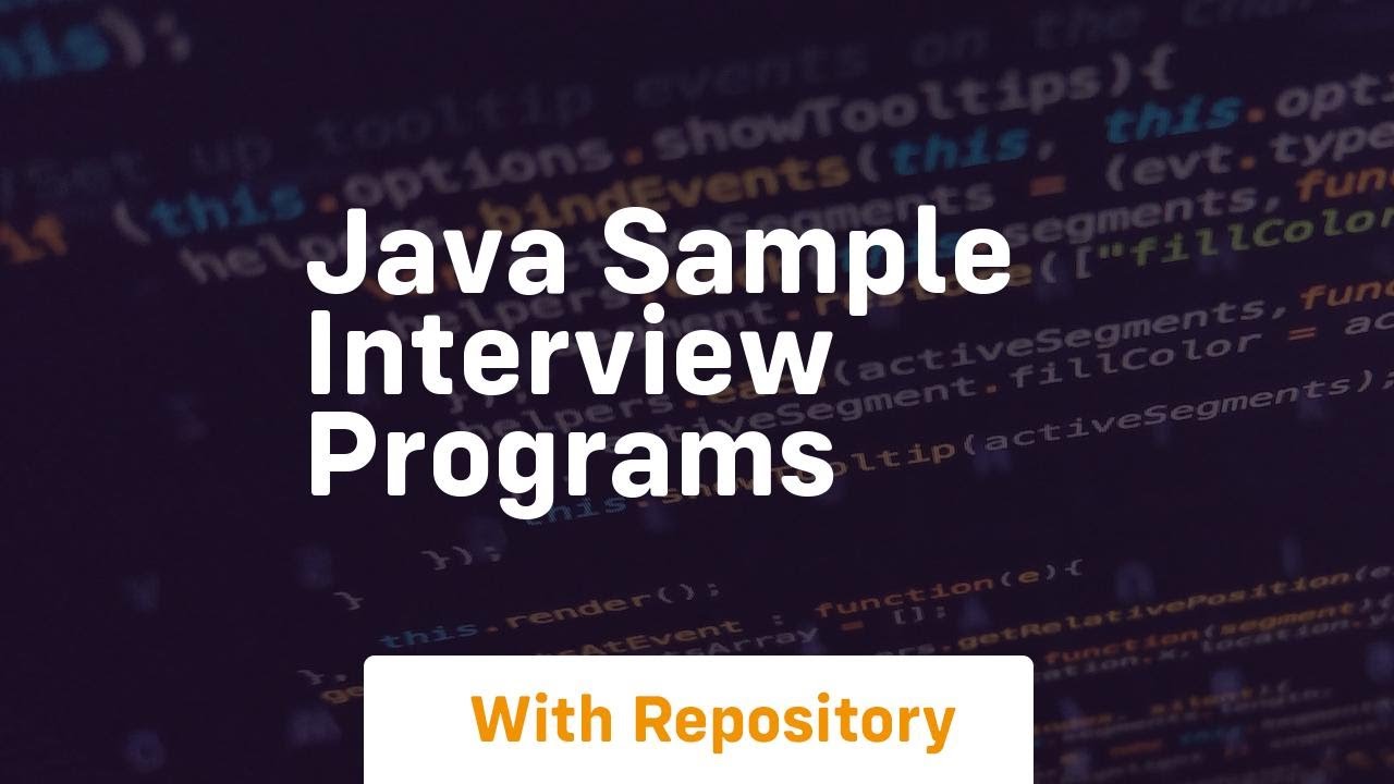 java sample interview programs - YouTube