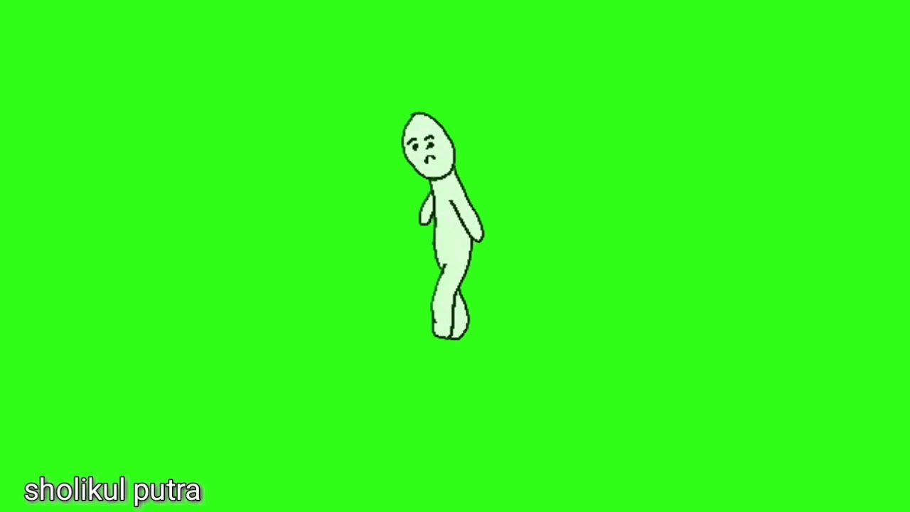 Green screen animasi orang sedih berjalan - YouTube