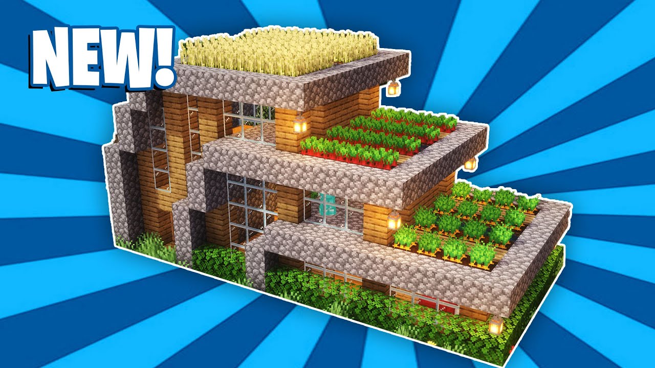 Minecraft House Tutorial : (#16) Large Wooden Survival House (How to ...