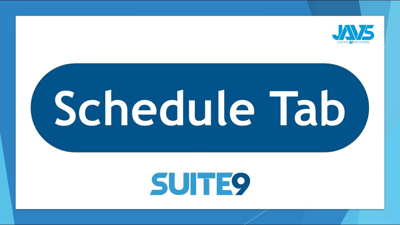 Exploring the Schedule Tab in JAVS Suite 9 | Overview and Features - YouTube