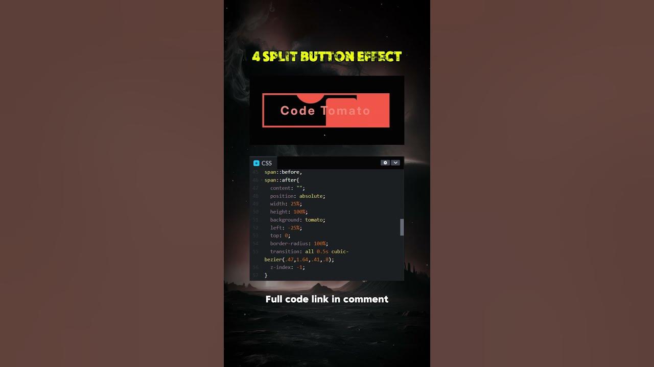 4 Split Button Effect #css #html #codetomato - YouTube