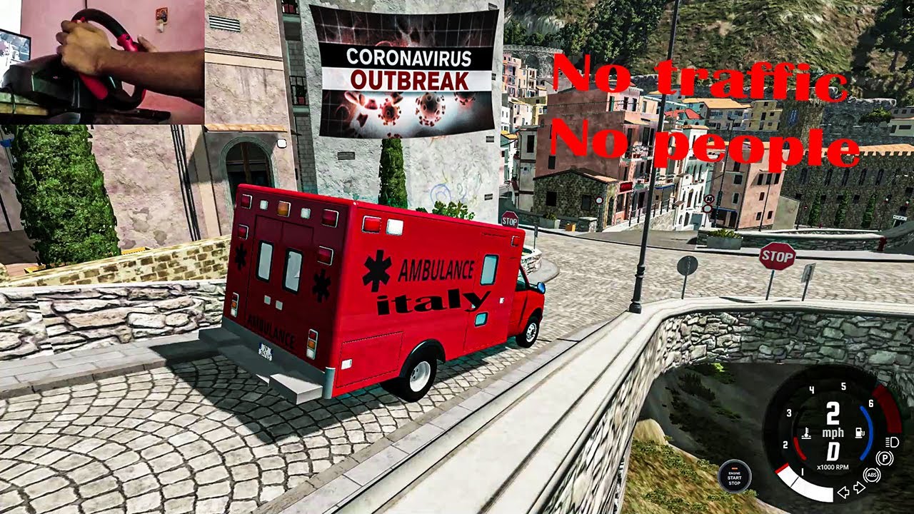 Driving Ambulance in italy roads | no traffic | thrustmaster ferrari ...