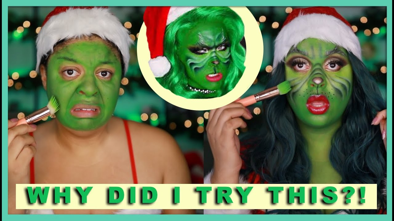 Trying to Follow a Grinch Makeup Tutorials | The Grinch Makeup | Makeup ...