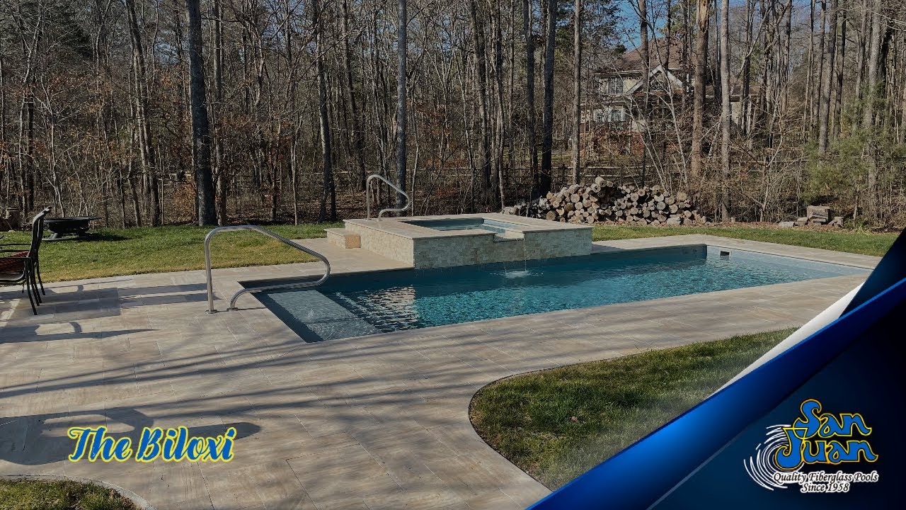 The Biloxi – A Flat Bottom Fiberglass Pool with 4′ 2.5″ Depth - YouTube