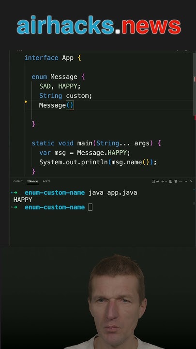 Custom Enum Names #java #shorts #coding #airhacks - YouTube
