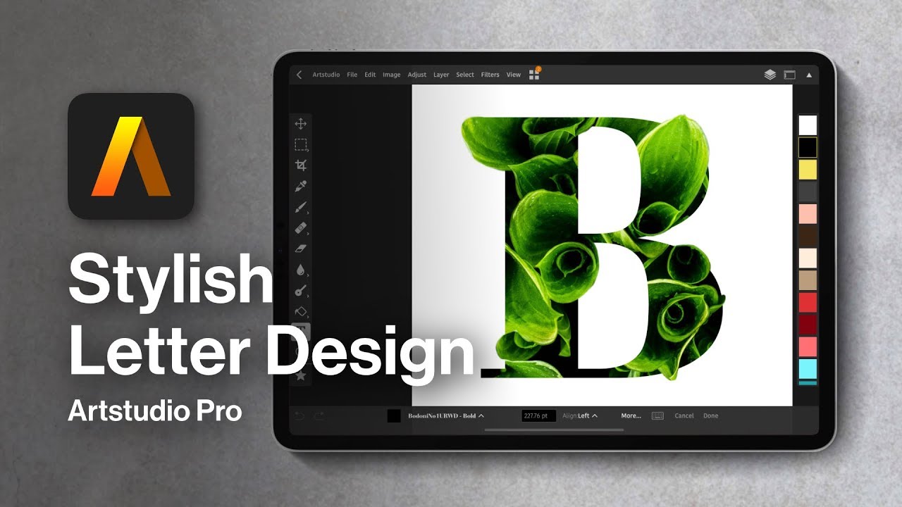 Artstudio Pro: Stylish Letter Design - YouTube