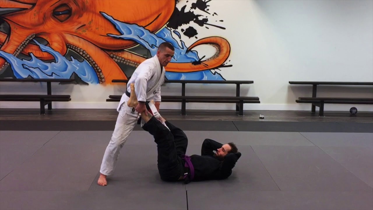 Straight Foot Lock From Open Guard - YouTube