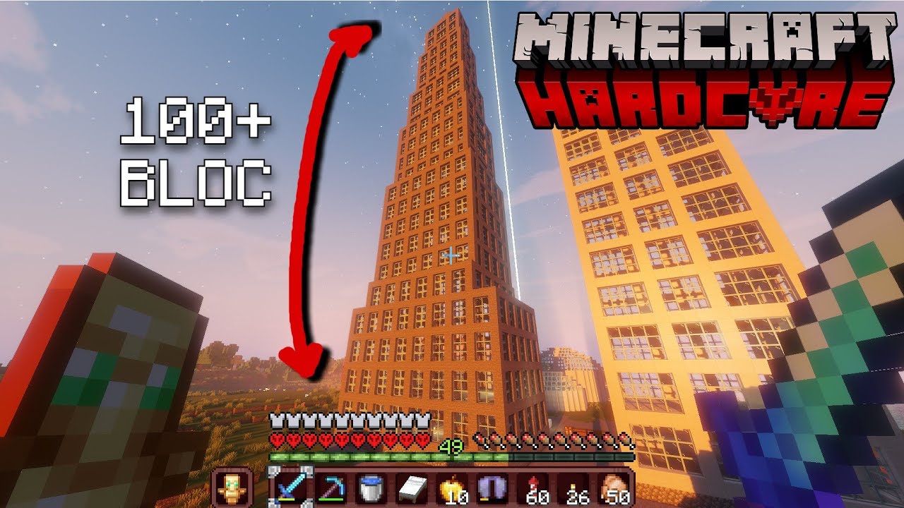 Construction d'un BUILDING de 25 ETAGES en HARDCORE !! (Minecraft ...
