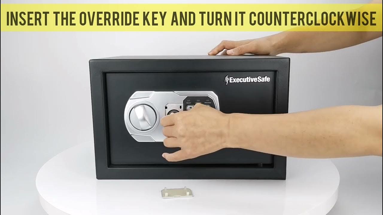 Executive Safe Mini Series Safes How to Open the Safe with the Override Key - YouTube
