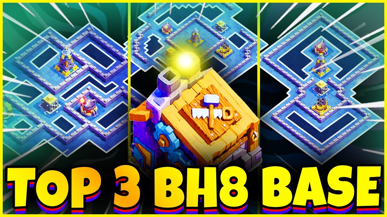 NEW TOP 3 BH8 Trophy Base Copy Links | BEST BUILDER HALL 8 Bases, Clash ...