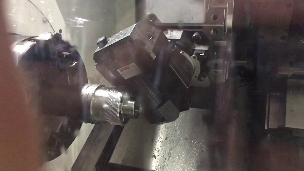 WTO gear hobbing - slow motion - YouTube