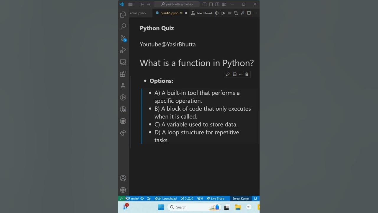 Python Quiz #42: function example | def Quiz | Python MCQs | Python For Beginners - YouTube