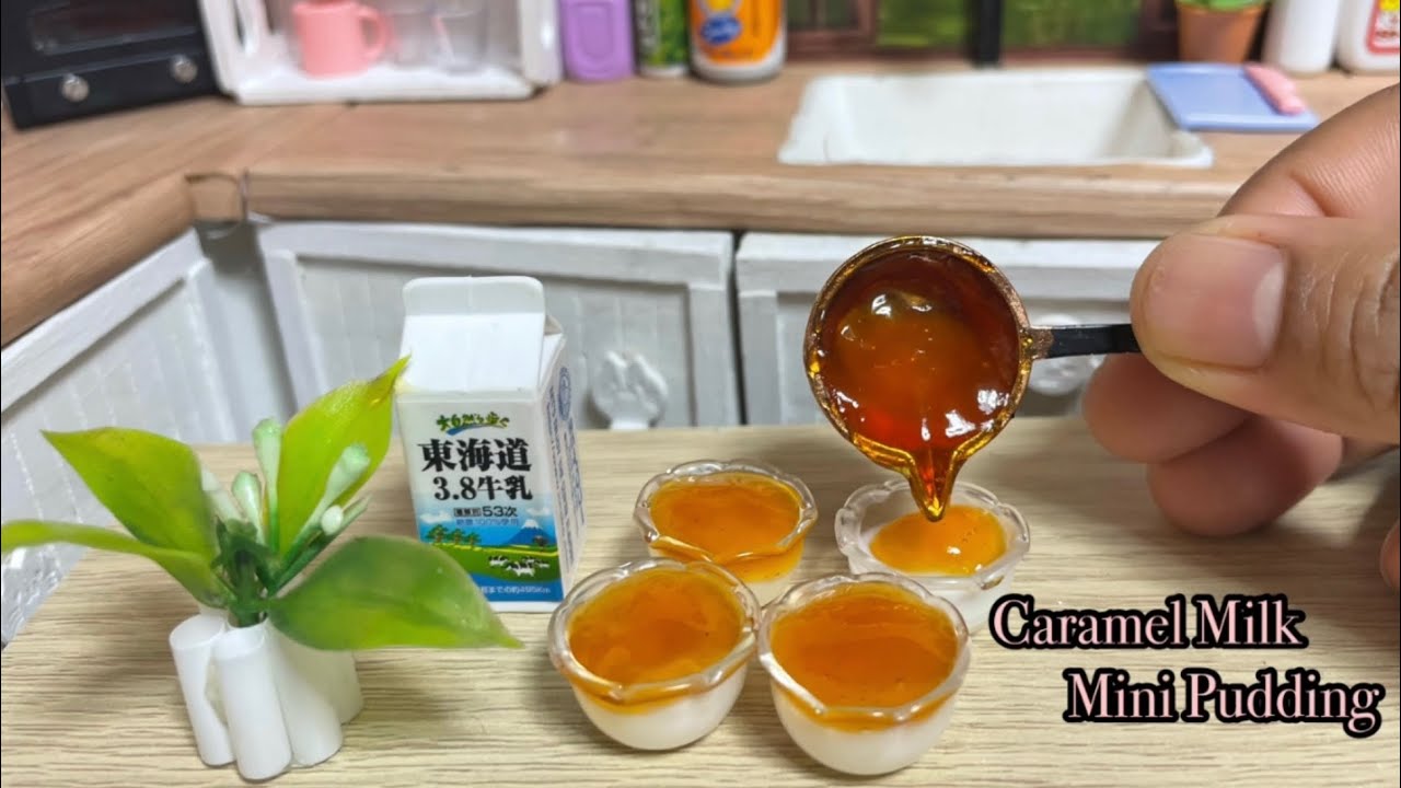 Easy Caramel Milk Mini Pudding | Yummy Miniature Dessert - YouTube