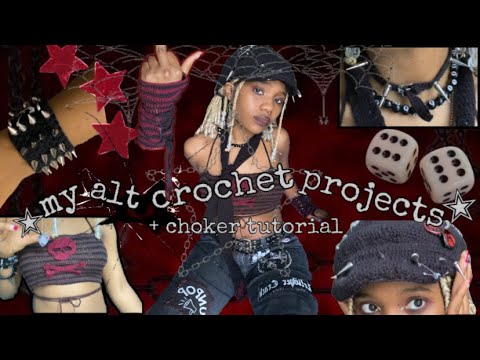 my alternative crochet projects/diy alt clothes ideas+choker tutorial ...