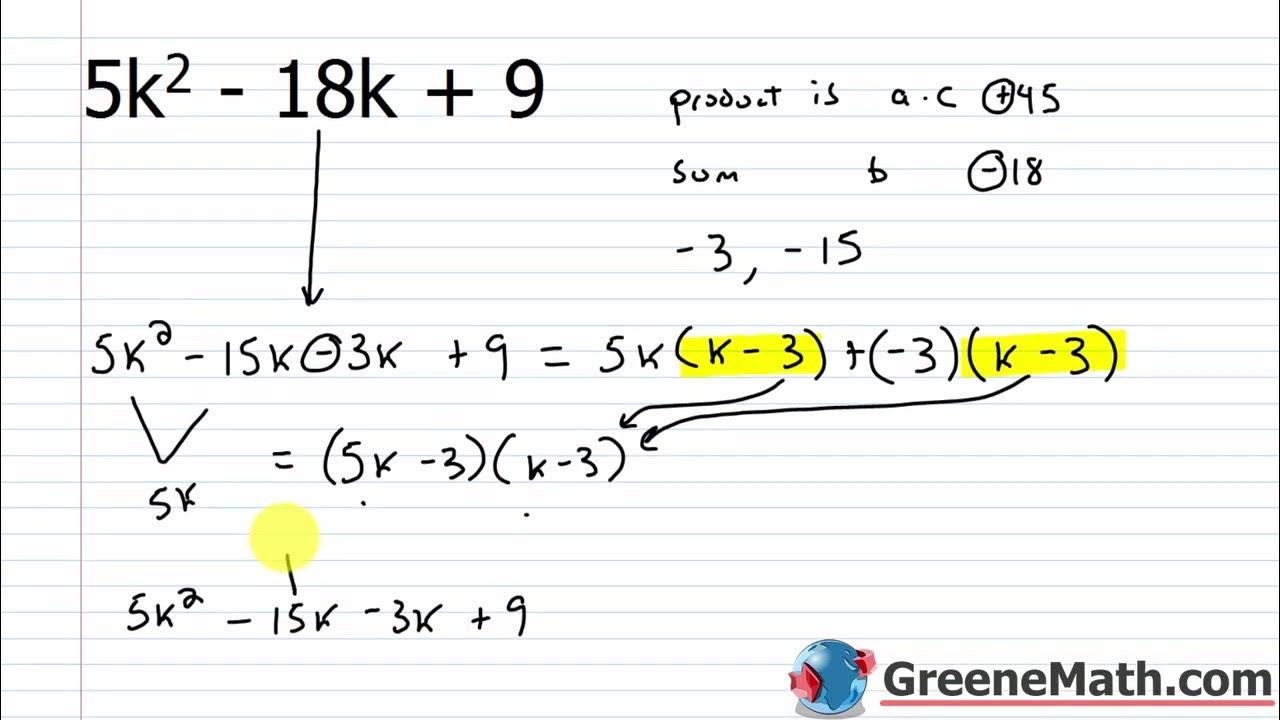 Algebra 1 Lesson #40 How to Factor Trinomials When the Leading ...