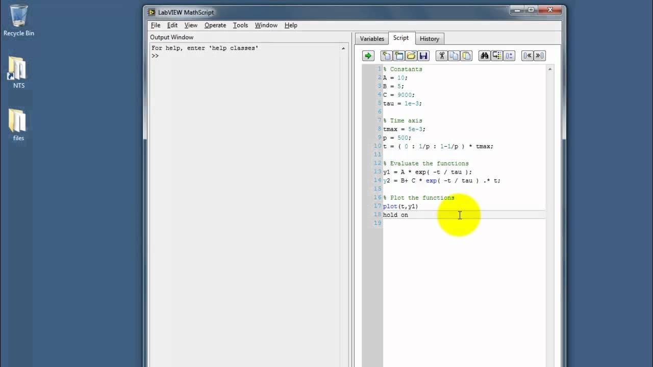 NI LabVIEW MathScript: Plot functions of time - YouTube