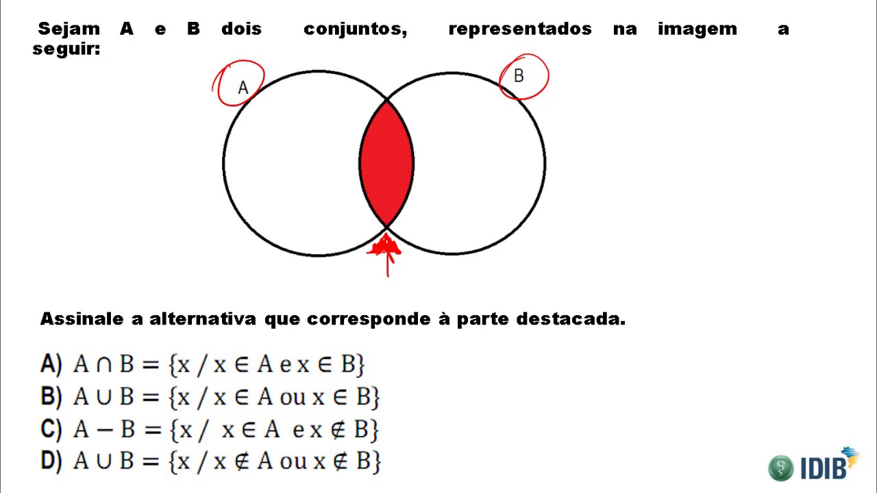 Lógica dos conjuntos Diagrama de Venn INTERSECÇÃO CRM MT BANCA #IDIB ...