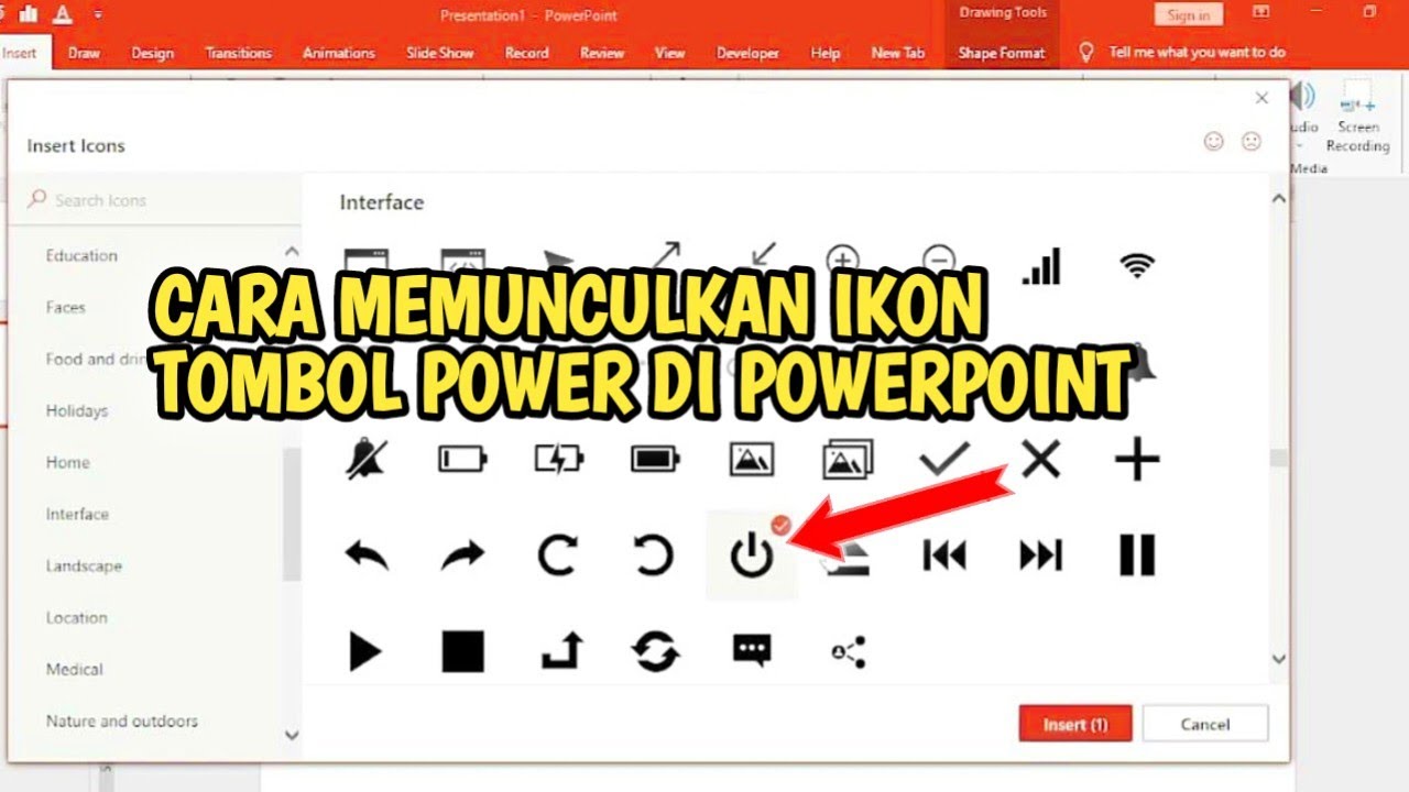 CARA MEMUNCULKAN IKON TOMBOL POWER DI POWERPOINT - YouTube