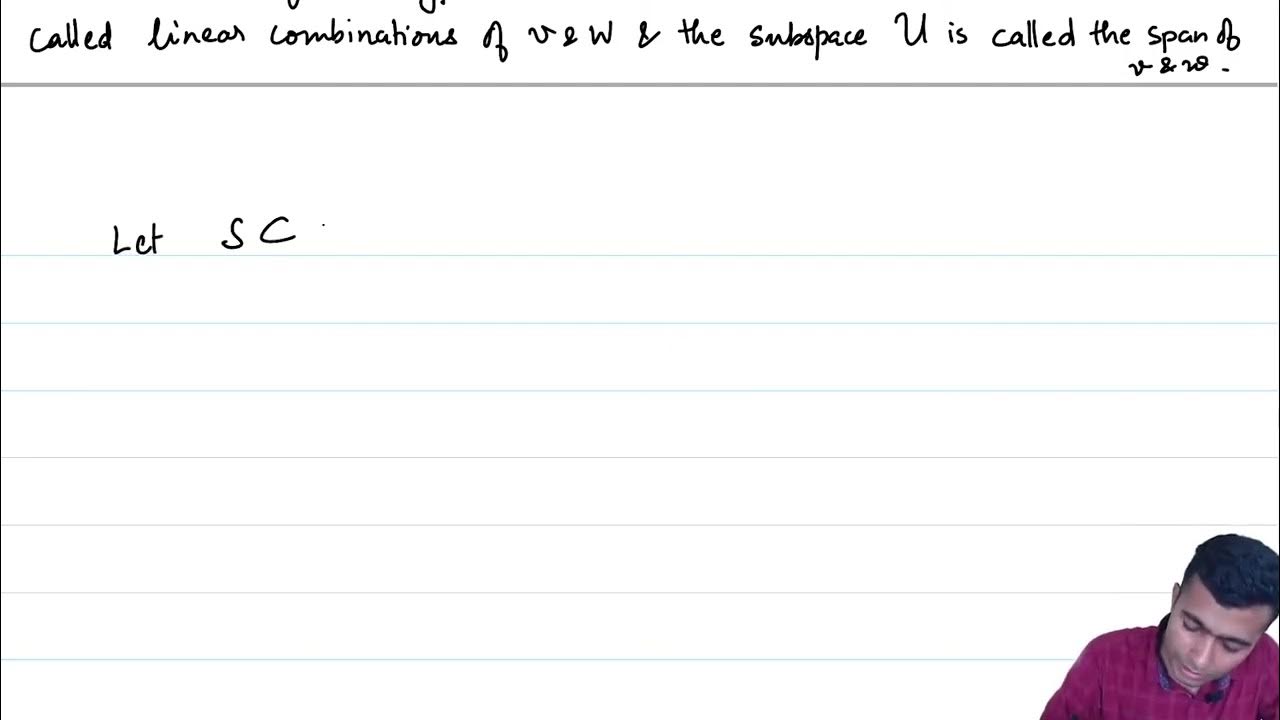 Linear Combinations and Span #swayamprabha #ch38sp - YouTube