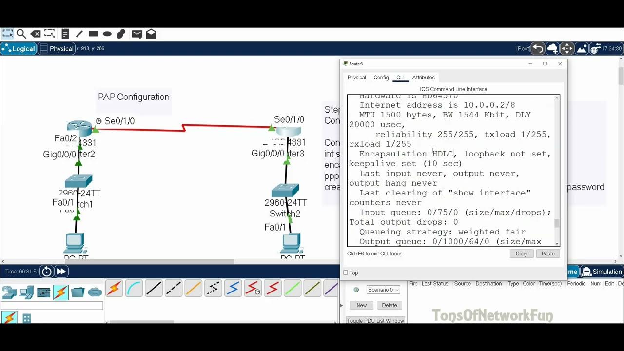 PAP configuration I PACKET TRACER I CISCO LABS I Tons OF Network Fun - YouTube