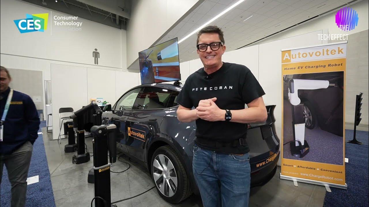 CES 2024 - AUTOVOLTEK AUTOMATED EV CHARGING ROBOT - YouTube