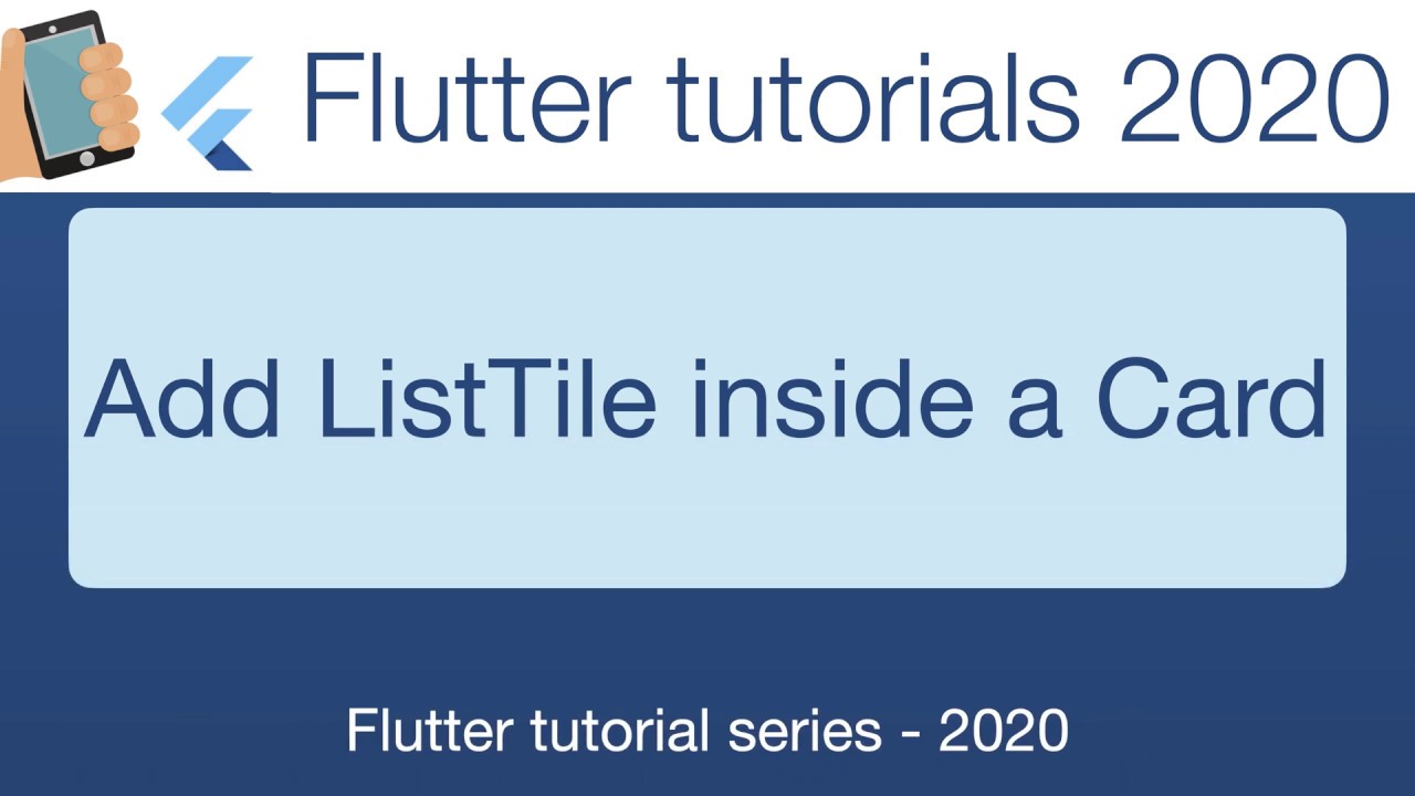 12 Flutter Basics Add Listtile Inside A Card Youtube