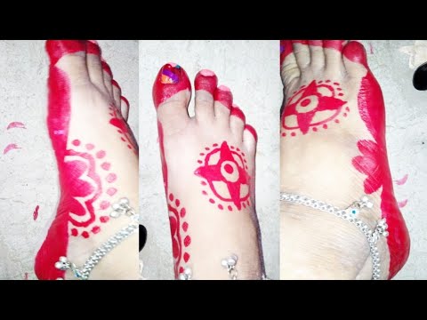 How to make alta at home || आलता डिजाइन || Foot alta design - YouTube